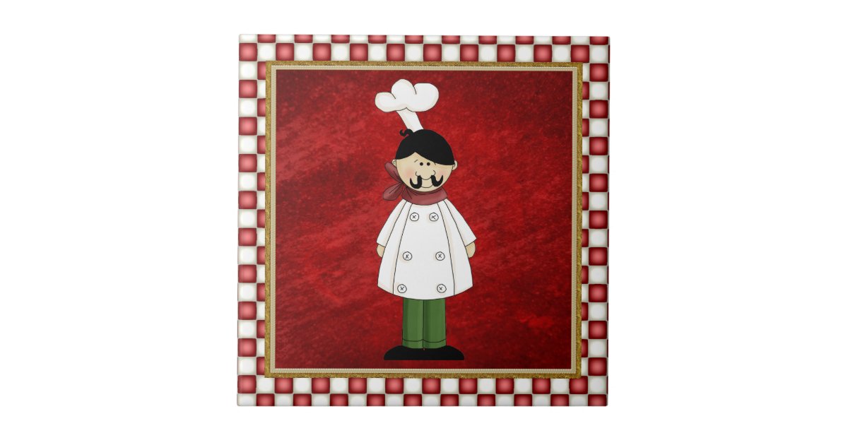 Italian Chef Kitchen tile | Zazzle