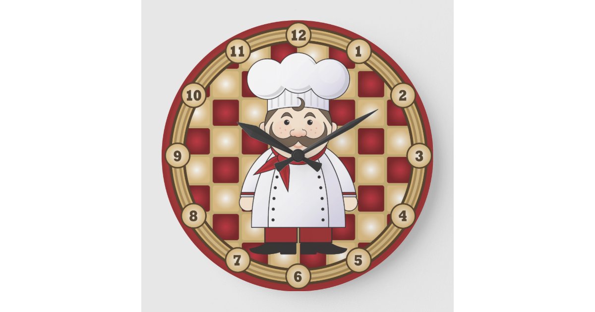 Italian Chef Large Clock | Zazzle