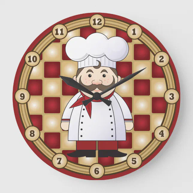 Italian Chef Large Clock | Zazzle