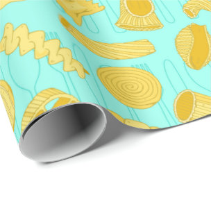 Italian Restaurant Pasta Shapes Cream Fabric | Zazzle