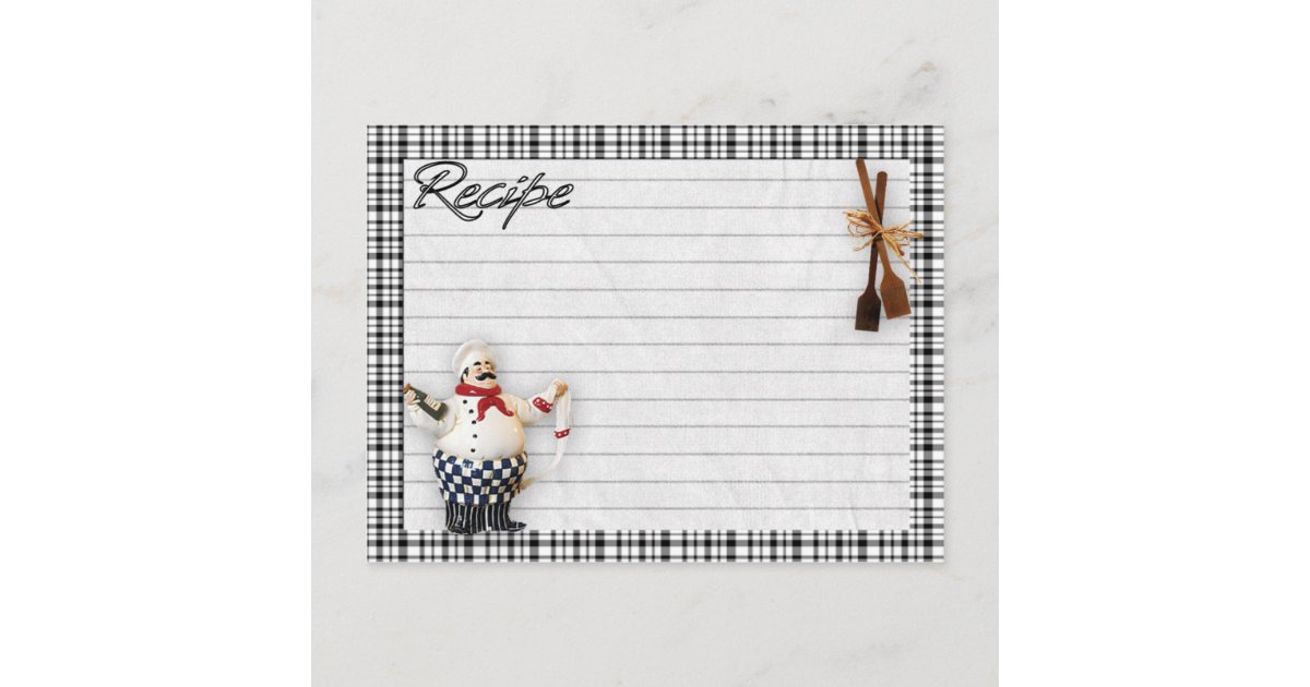 Italian Chef recipe card postcard | Zazzle
