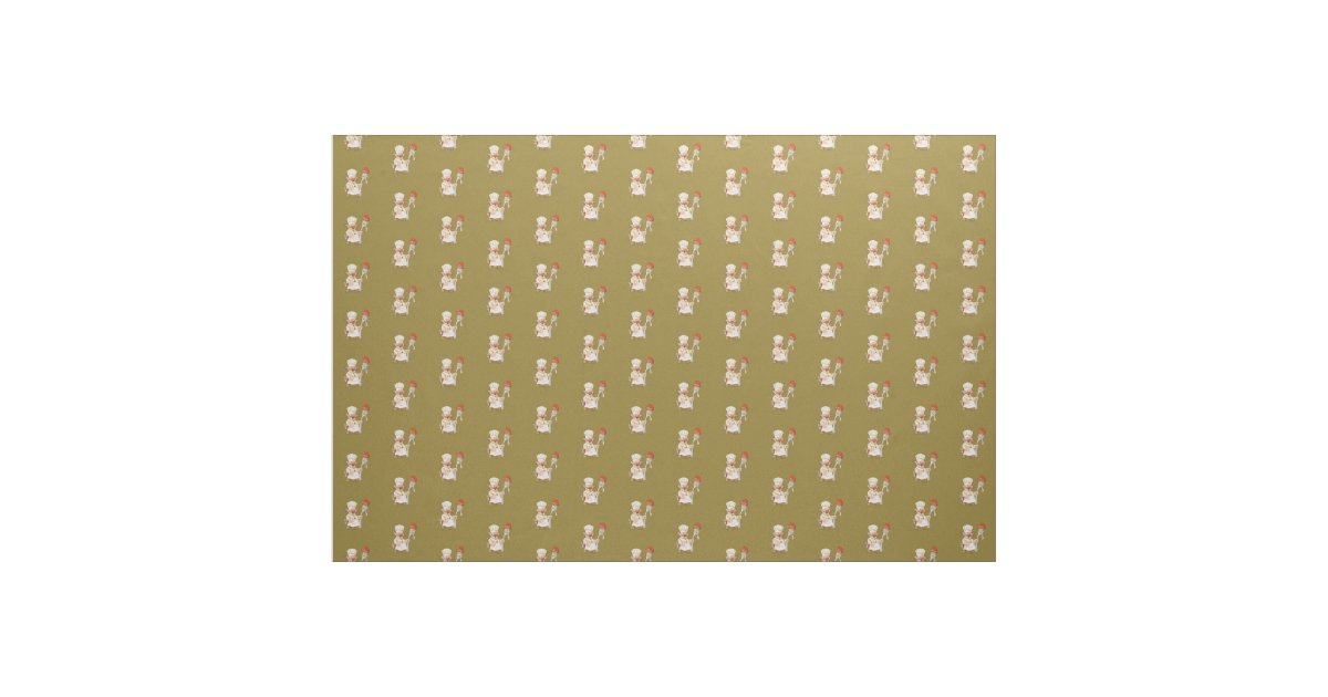Italian Chef Spaghetti & Meatballs Fabric | Zazzle