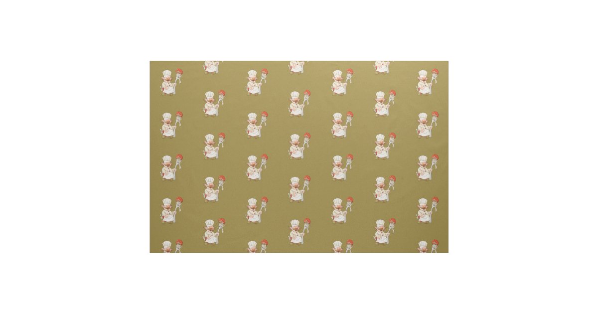 Italian Chef Spaghetti & Meatballs Fabric | Zazzle
