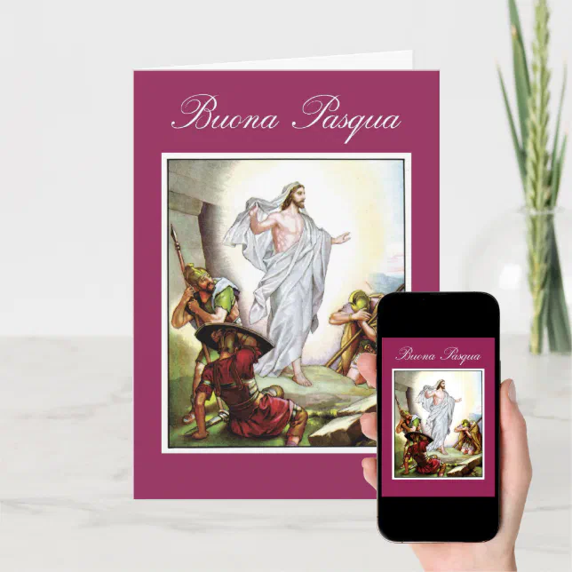 Italian Christian Easter, Jesus Buona Pasqua Holiday Card | Zazzle
