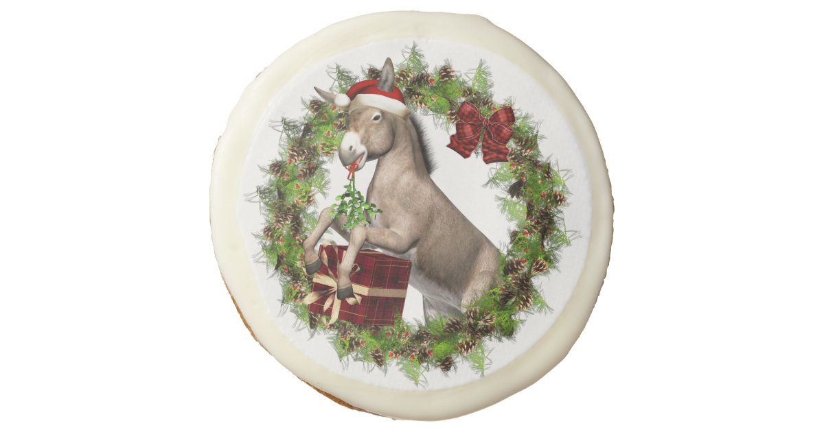 Italian Christmas Donkey Santa Sugar Cookies | Zazzle