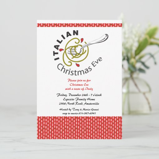 Italian Christmas Eve Dinner Invitation | Zazzle