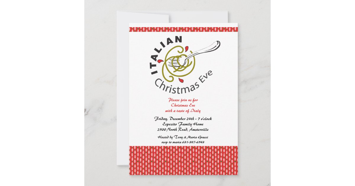 Italian Christmas Eve Dinner Invitation | Zazzle