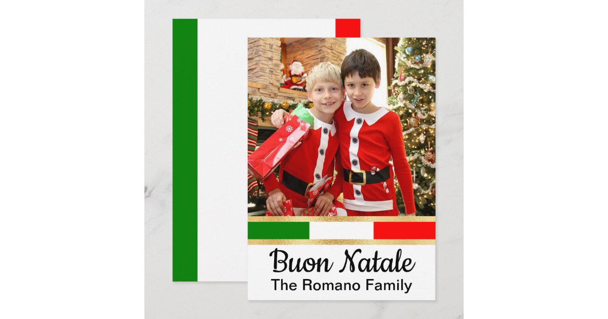 Italian Christmas Photo Buon Natale Holiday Card | Zazzle