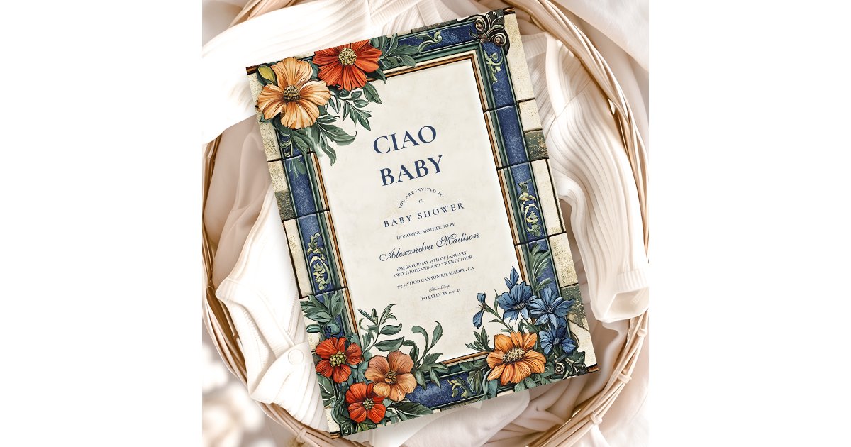 Italian Ciao Baby Shower Invitation | Zazzle