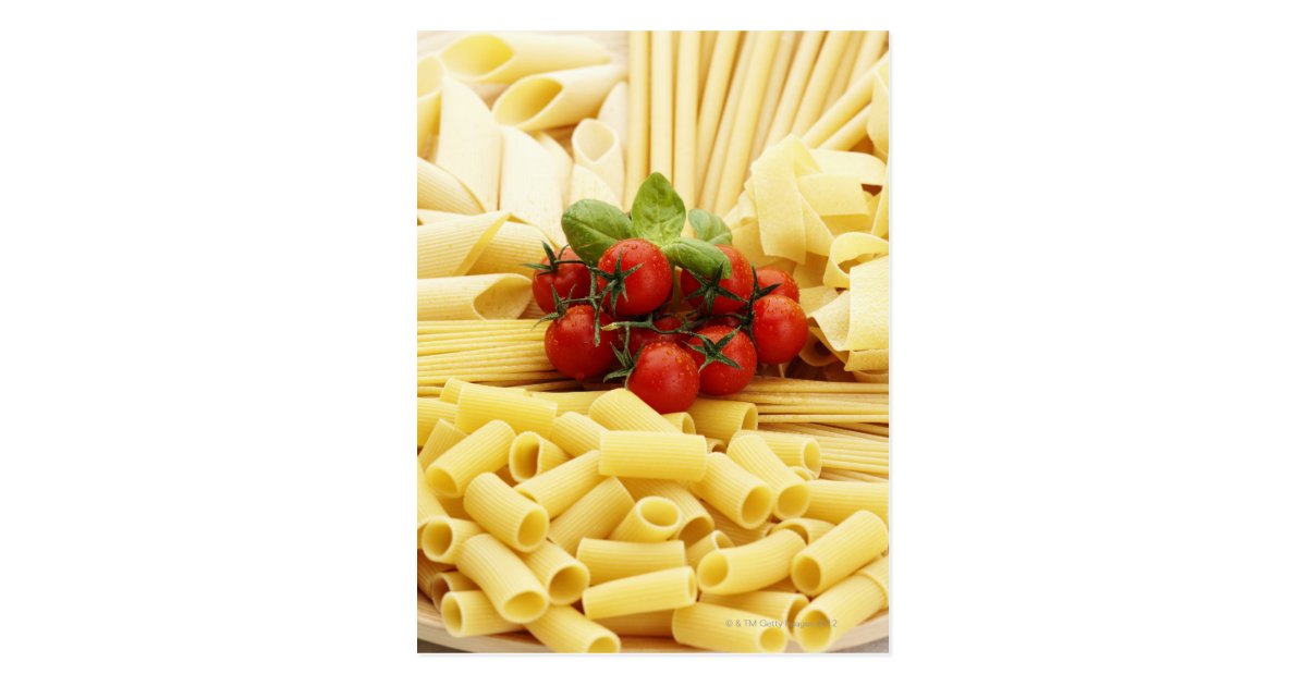Italian cuisine. Pasta and tomatoes. Postcard | Zazzle.com