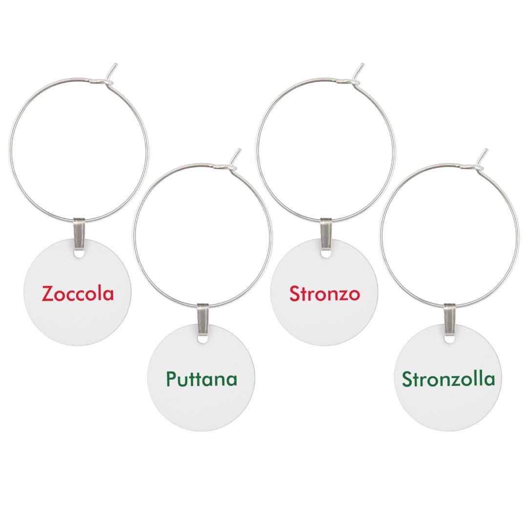 Italian Curse Word Wine Charms | Zazzle