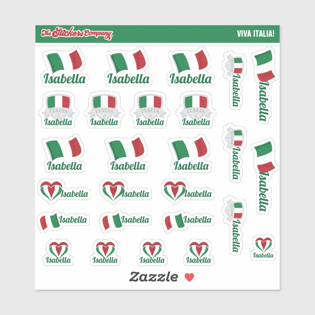 Italian Custom Name Labels | Italy | Zazzle