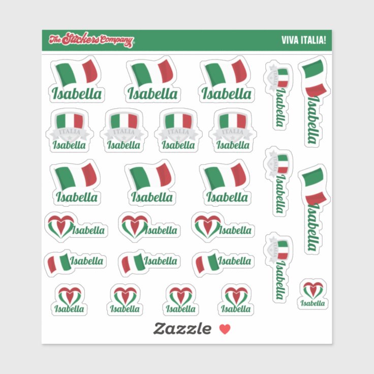 Italian Custom Name Labels | Italy | Zazzle