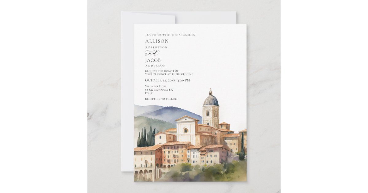 Italian Destination Wedding Invitation | Zazzle