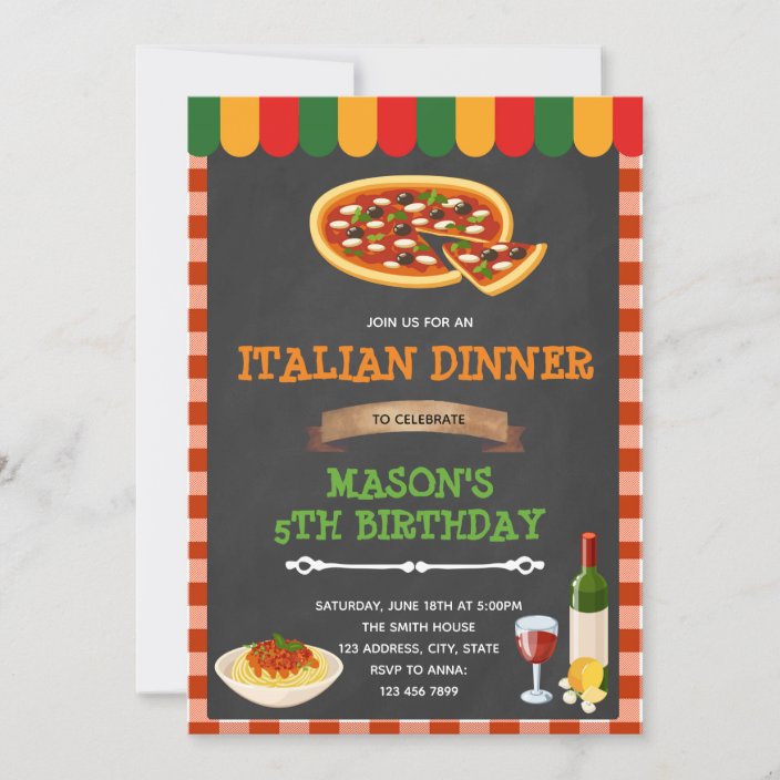 Italian dinner theme party invitation | Zazzle.com