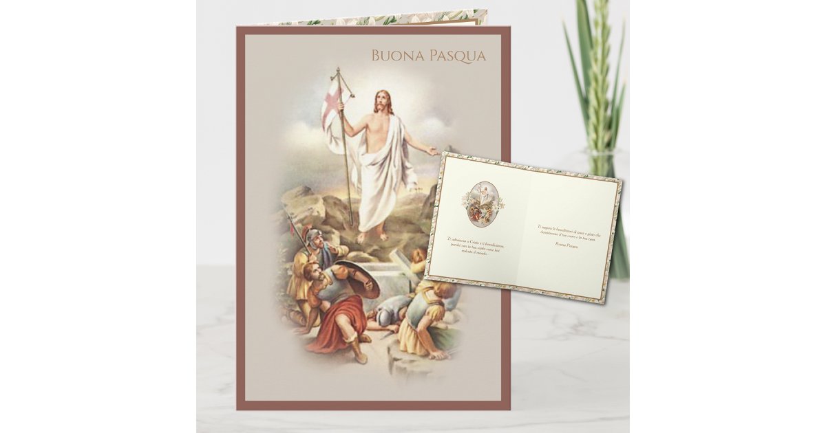 Italian Easter Blessings Buona Pasqua Holiday Card | Zazzle