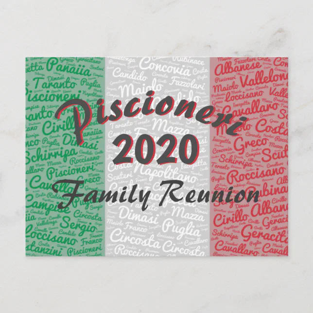 Italian Family Reunion Postcard Invitation | Zazzle