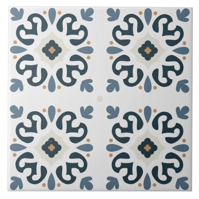 Italian fine artwork Azulejos Mediterranean blue Ceramic Tile | Zazzle