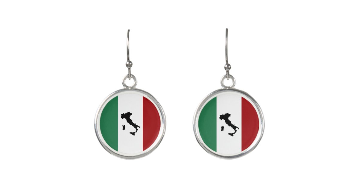 Italian Flag & Boot Earrings | Zazzle