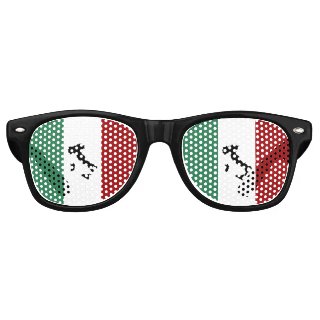 Italian Flag & Boot Retro Sunglasses | Zazzle