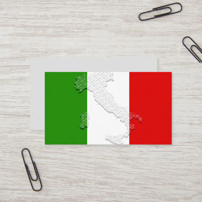 Italian flag business card | Zazzle