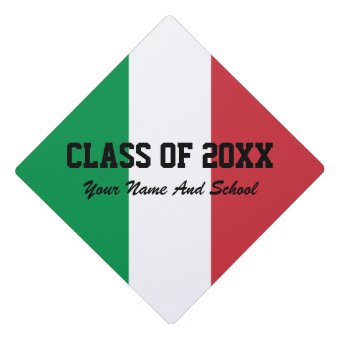 Italian flag class of school graduation party graduation cap topper ...