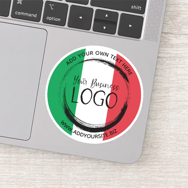 Italian Flag Colors Business Logo Circle Sticker | Zazzle