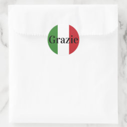 Italian Flag Colors Italy Green White Red Grazie Classic Round Sticker ...