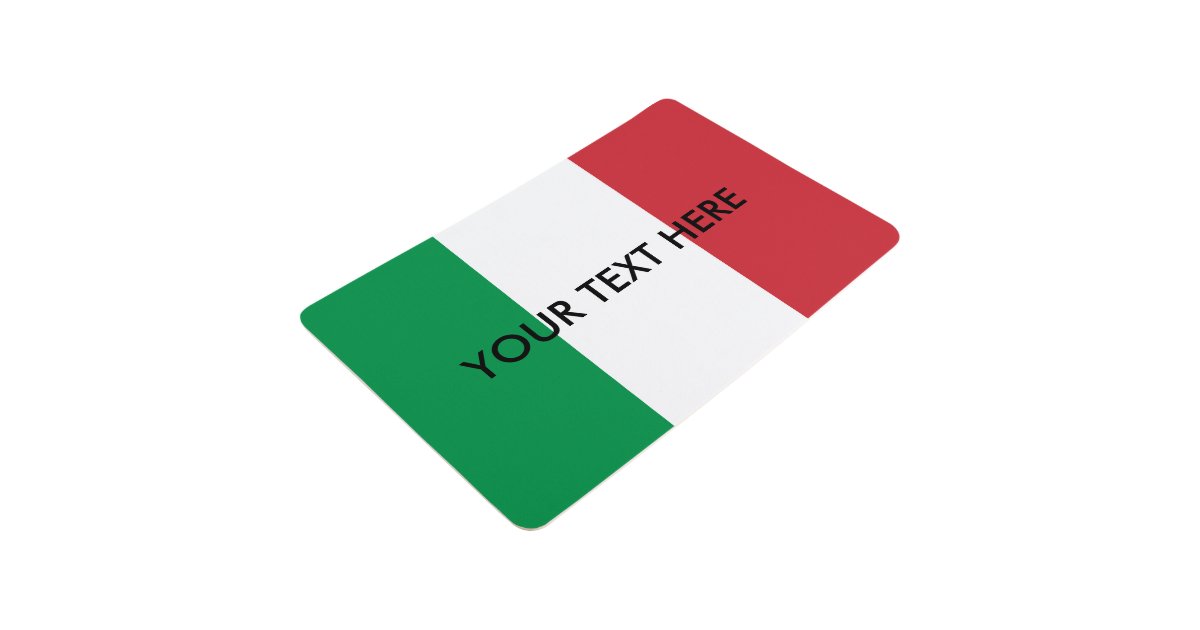 Italian flag custom floor mat | Personalized rug | Zazzle