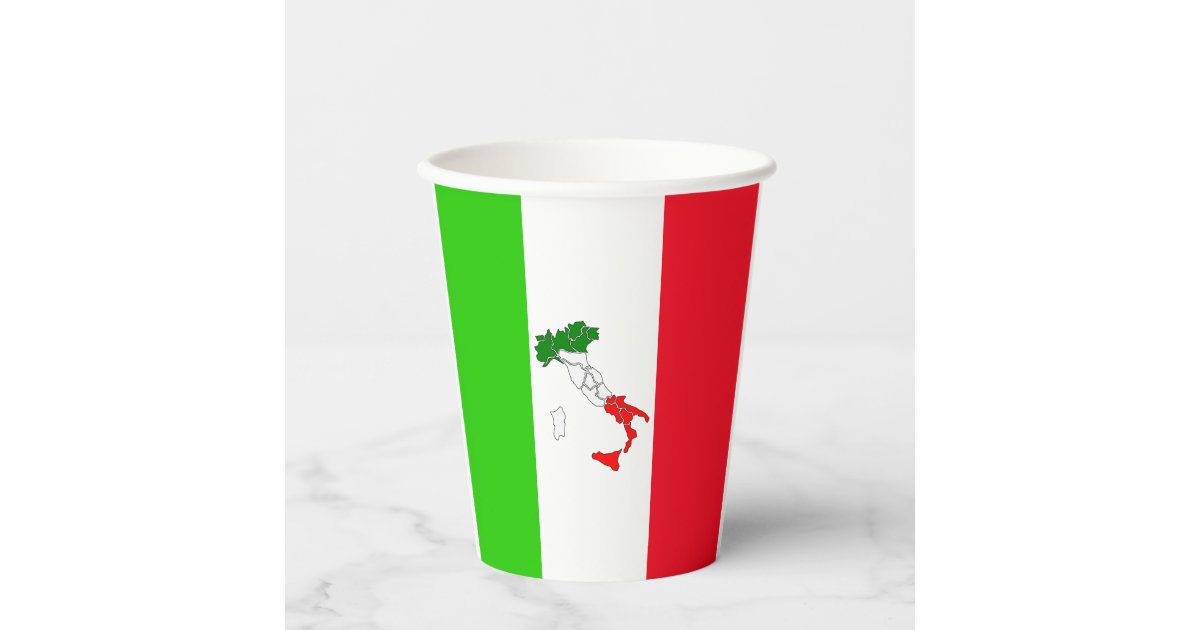 Italian flag-emblem paper cups | Zazzle