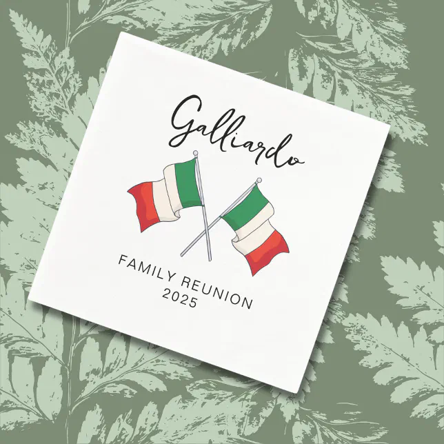 Italian Flag Family Reunion Napkins | Zazzle