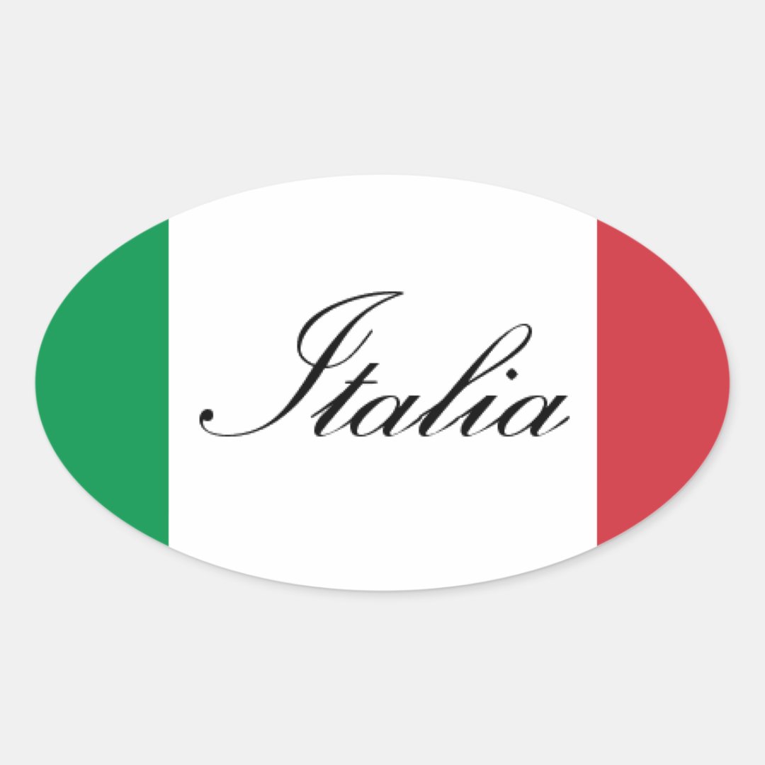 Italian Flag - Flag of Italy - Italia Oval Sticker | Zazzle