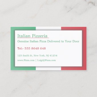 Italian Flag, Fully Customizable Business Card | Zazzle