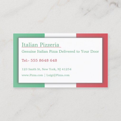 Italian Flag, Fully Customizable Business Card | Zazzle