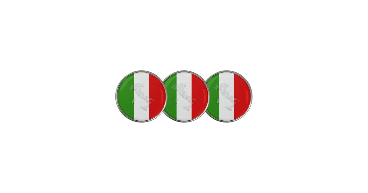 Italian flag golf ball marker | Zazzle