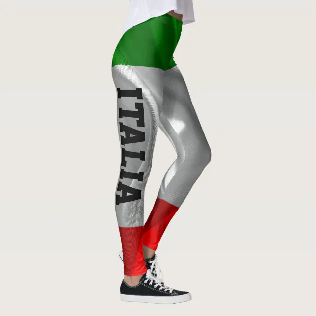 Italian Flag ITALIA Custom Fitness Leggings | Zazzle