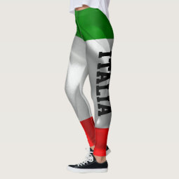 Italian Flag ITALIA Custom Fitness Leggings | Zazzle