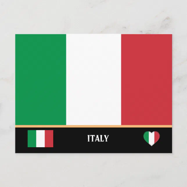 Italian Flag & Italian country travel / Italy Postcard | Zazzle