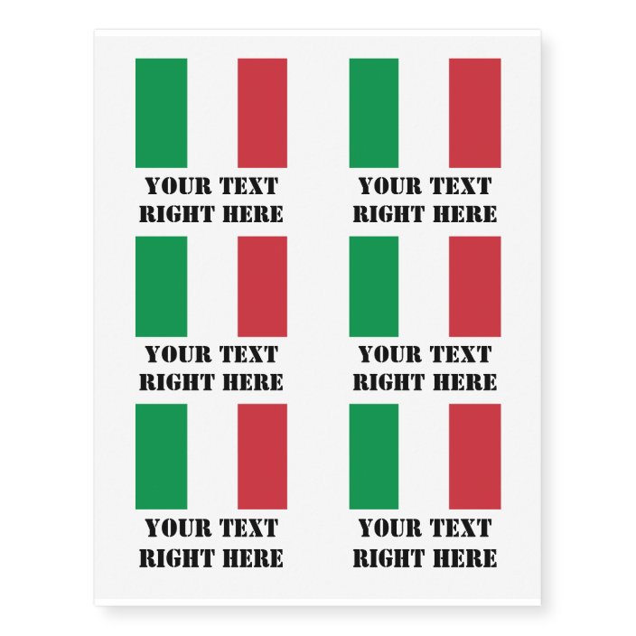 Italian flag Italy pride tricolore DIY Temporary Tattoos | Zazzle.com