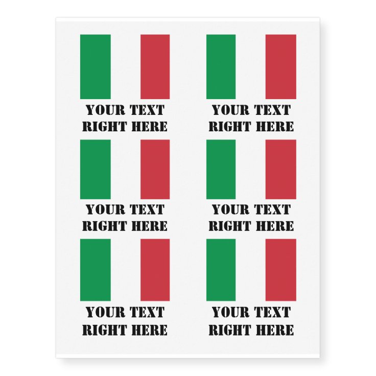 Italian flag Italy pride tricolore DIY Temporary Tattoos | Zazzle