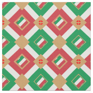 Map of Italy and Italian Flag Fabric | Zazzle