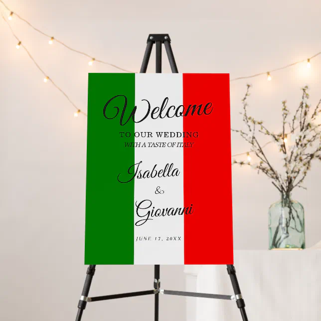 Italian Flag - Italy Wedding Welcome Sign | Zazzle