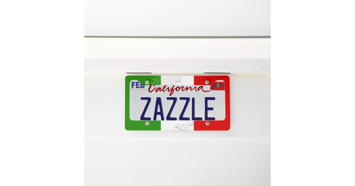 Italian flag license plate frame | Zazzle