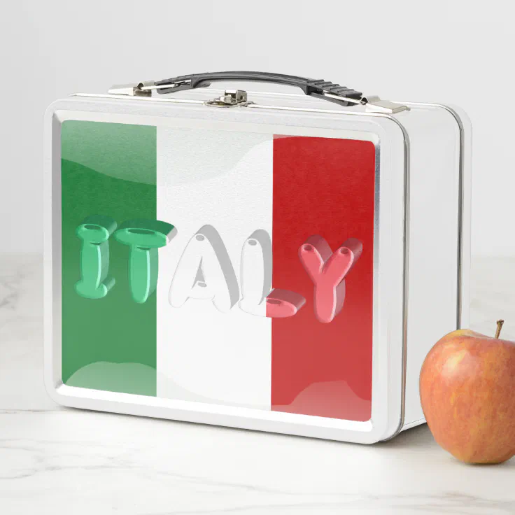 Italian flag metal lunch box | Zazzle