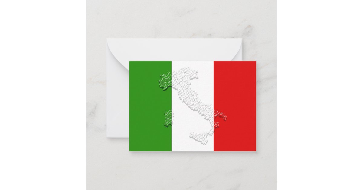 Italian flag note card | Zazzle