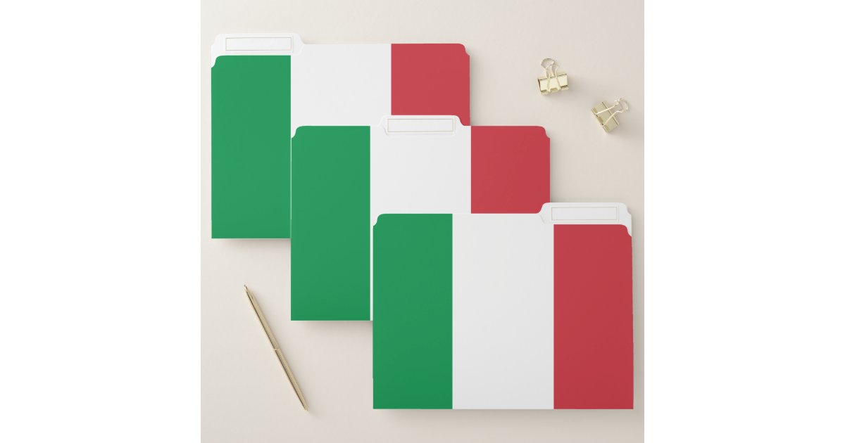 Italian flag of Italy custom office file folders | Zazzle
