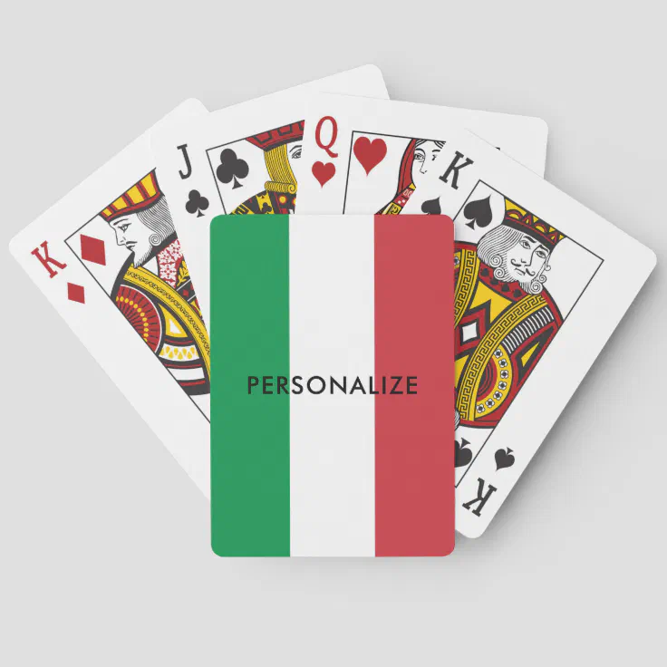 Italian flag of Italy custom playing cards | Zazzle