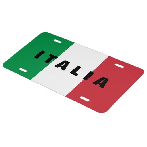 Italian flag of Italy custom vanity license plate | Zazzle