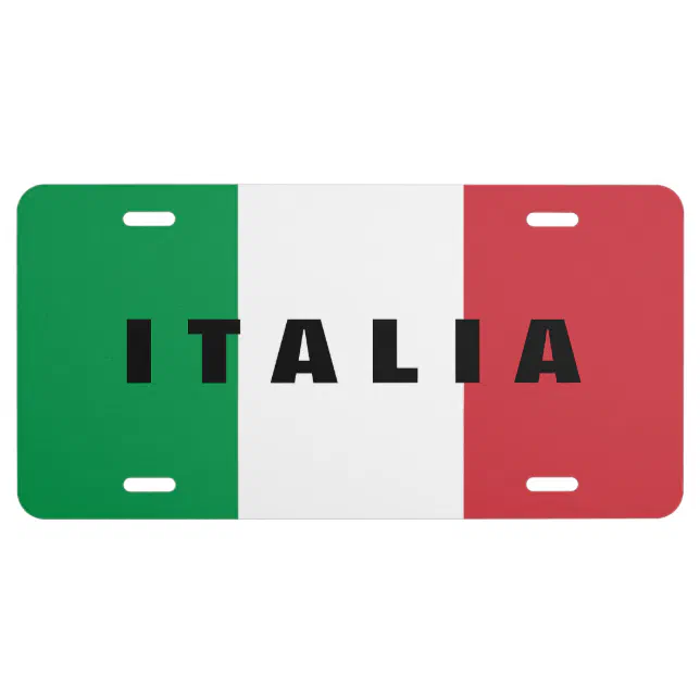 Italian flag of Italy custom vanity license plate | Zazzle