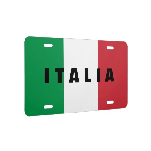 Italian flag of Italy custom vanity license plate | Zazzle
